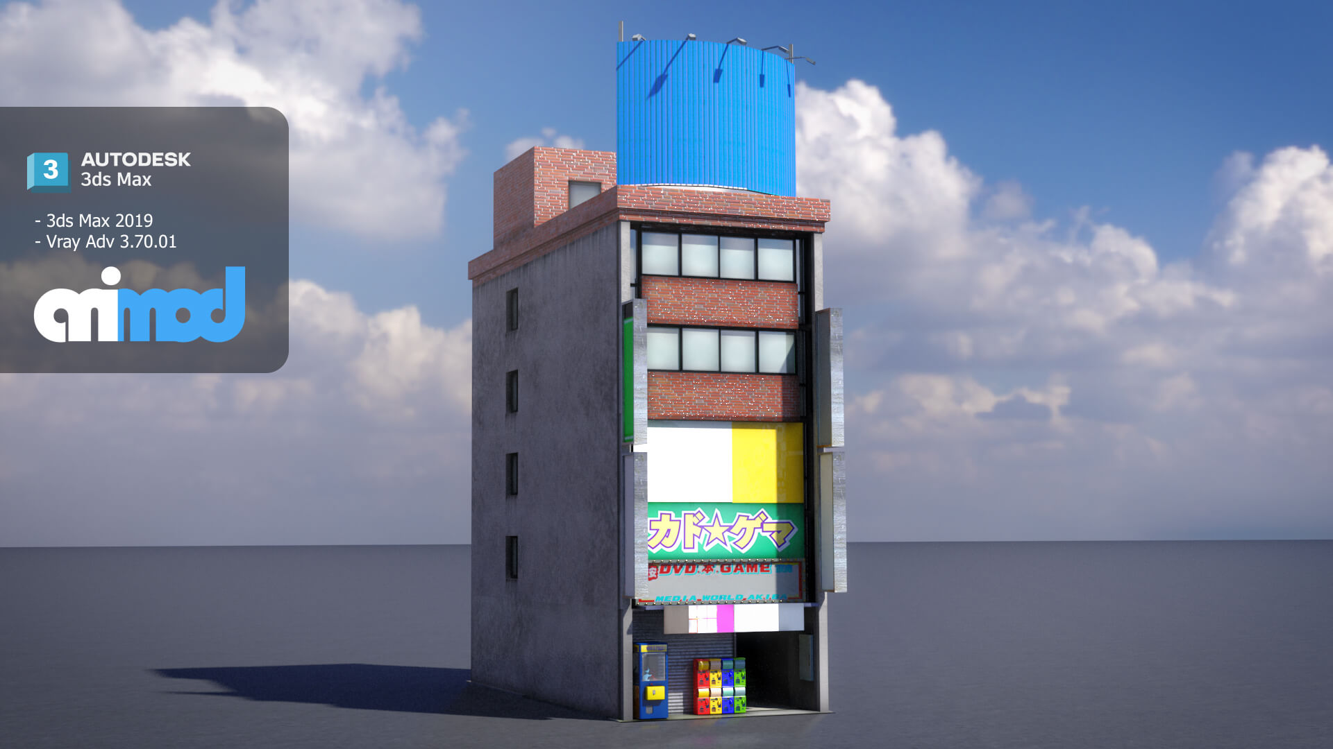 Japanese Commercial Building 0004 - 3D Model by animod