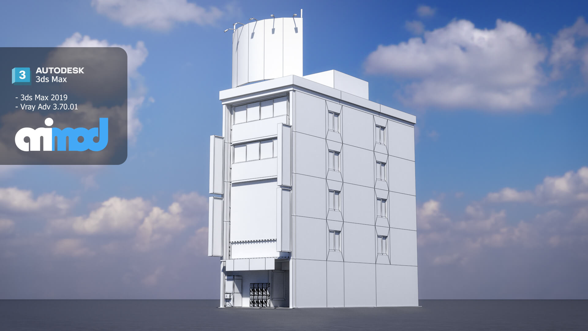 Japanese Commercial Building 0004 - 3D Model by animod