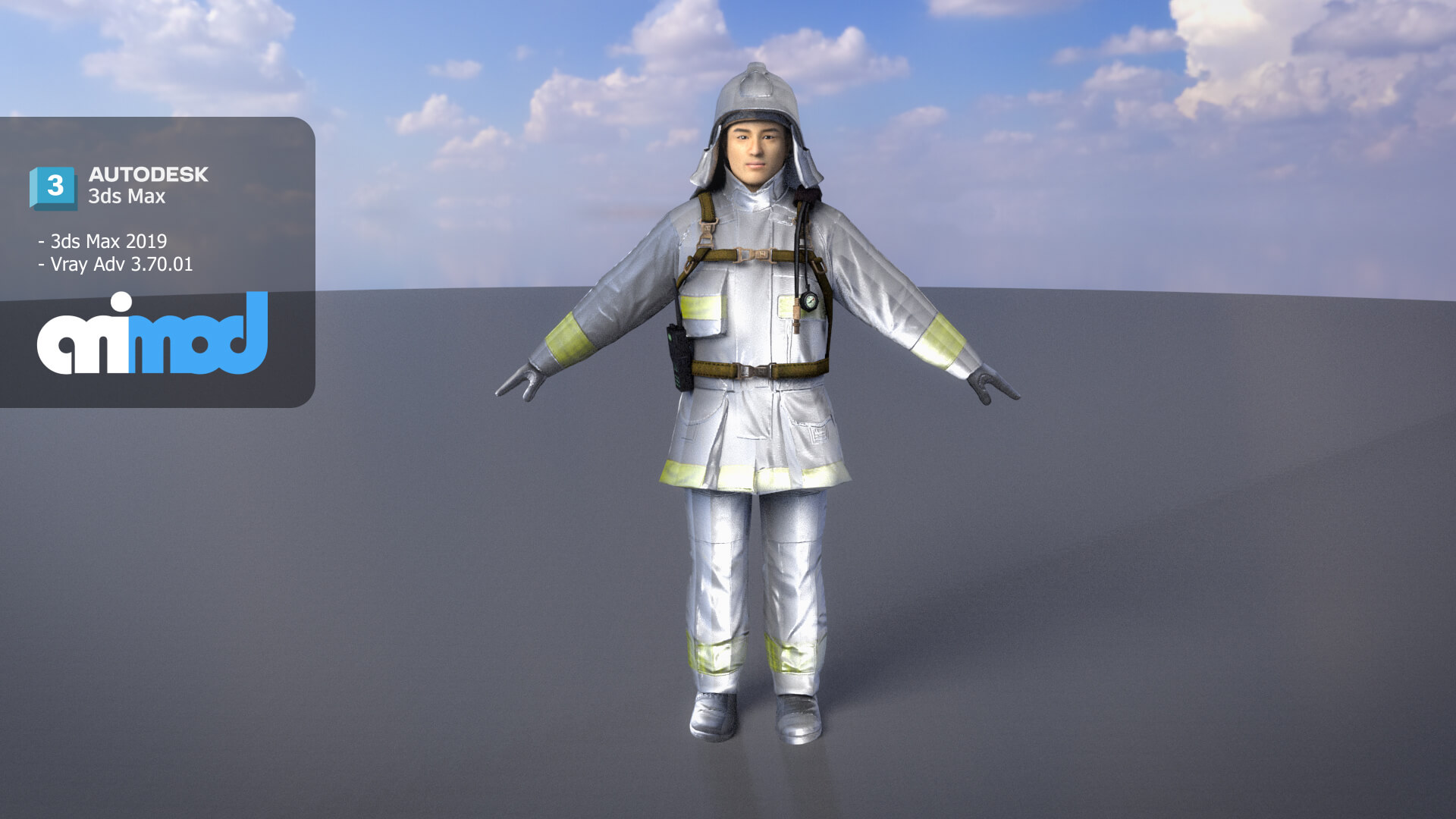 Japanese Firefighter 0001 - 3D Model by animod