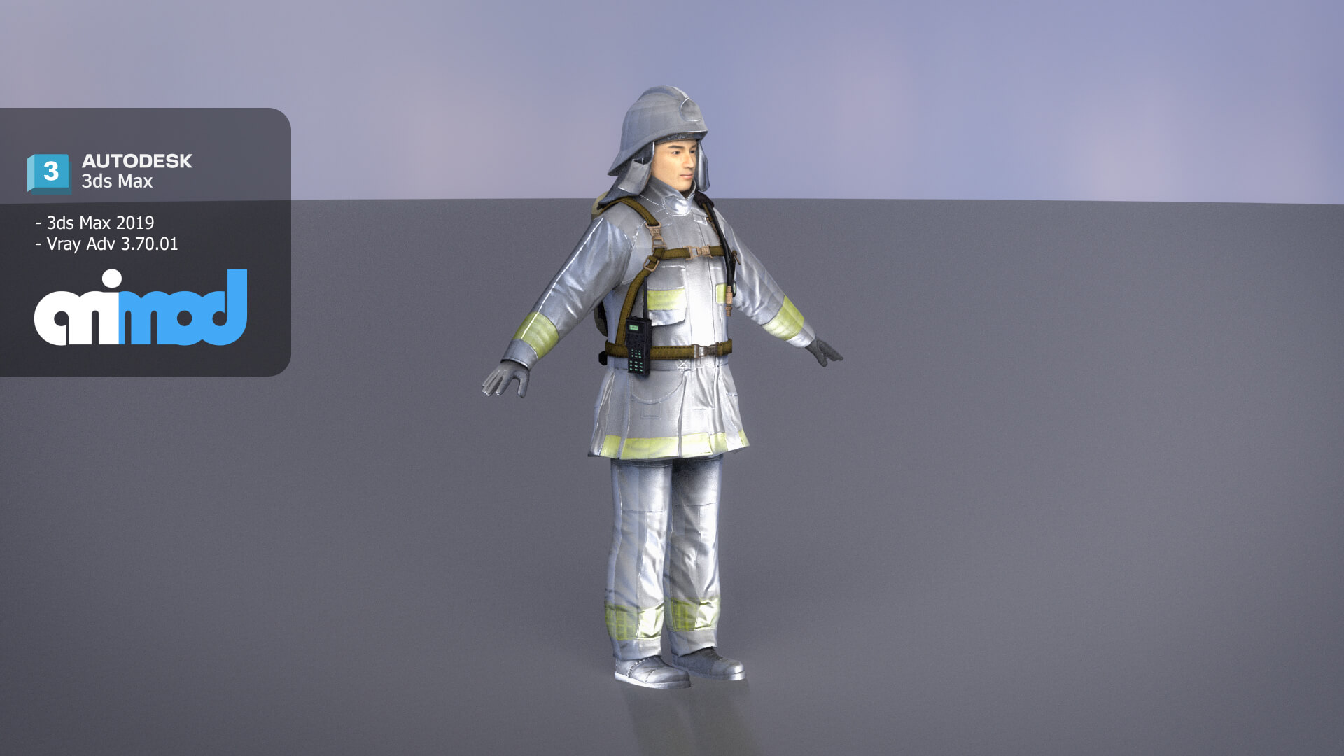 Japanese Firefighter 0001 - 3D Model by animod
