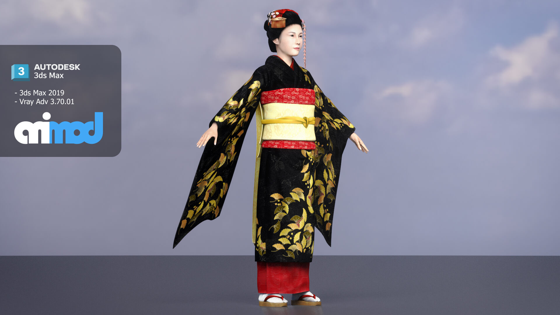 Japanese Geisha - 3D Model by animod