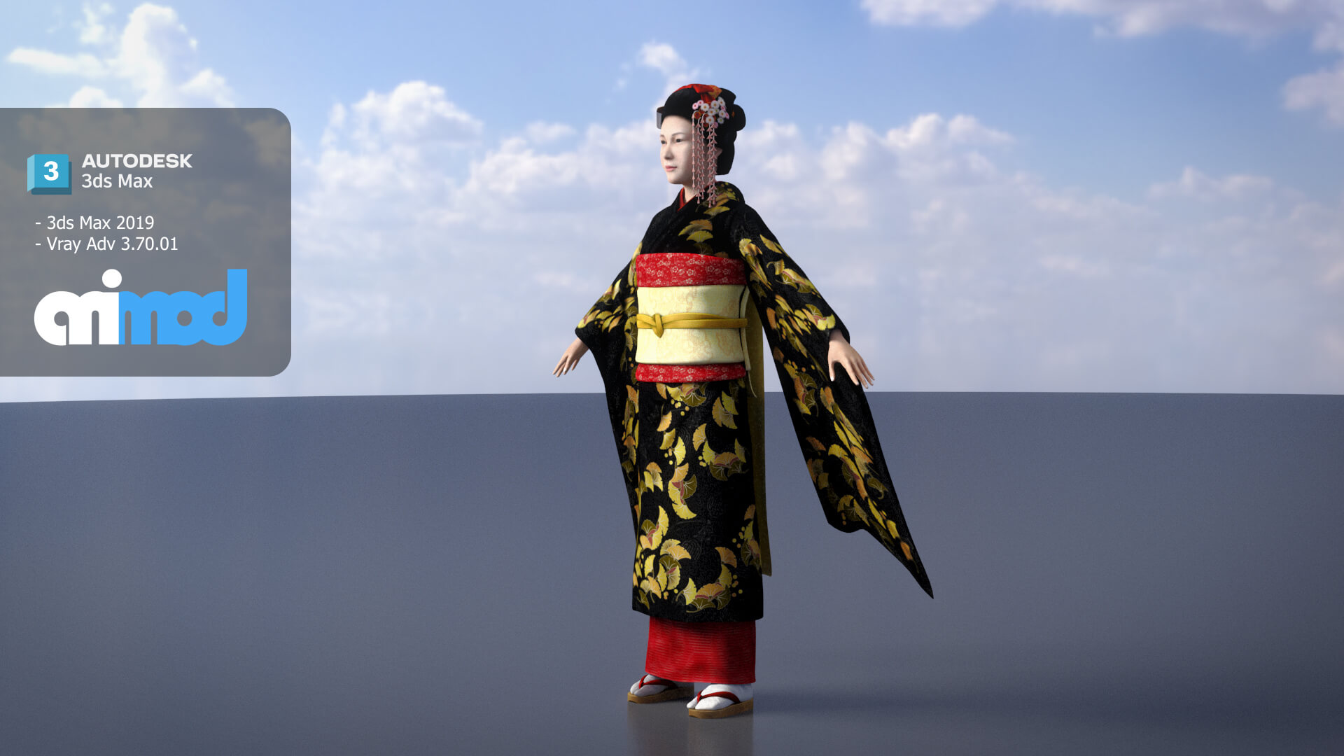 Japanese Geisha - 3D Model by animod