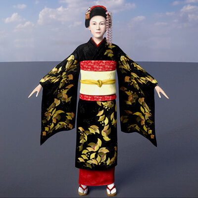 Japanese Geisha - 3D Model by animod
