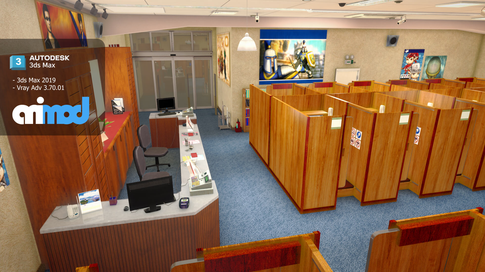 Japanese Internet Cafe - 3D Model by animod