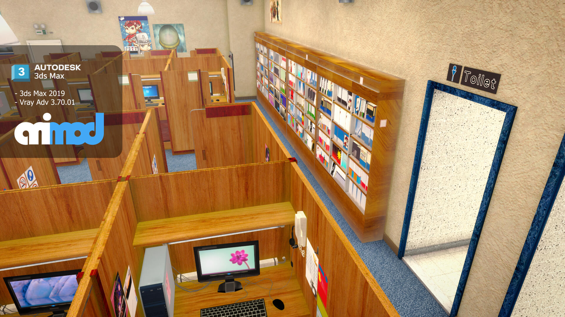 Japanese Internet Cafe - 3D Model by animod