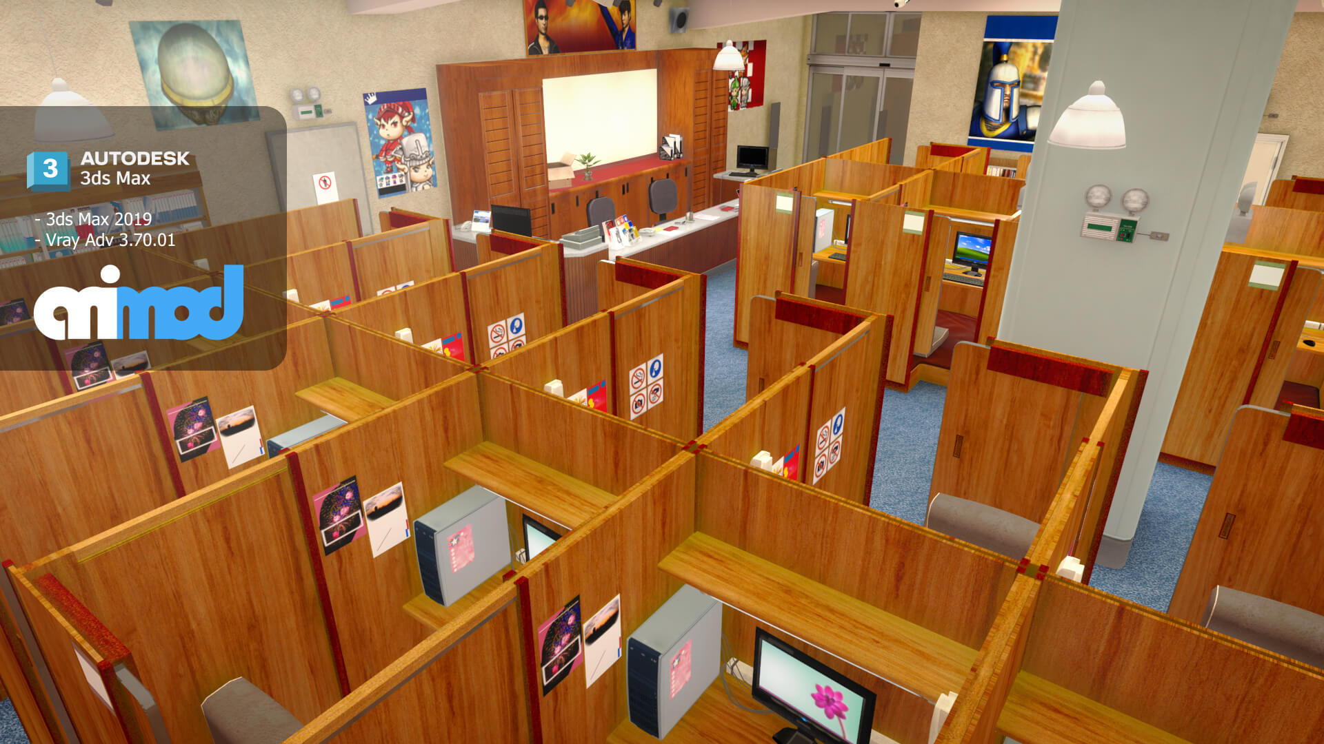 Japanese Internet Cafe - 3D Model by animod