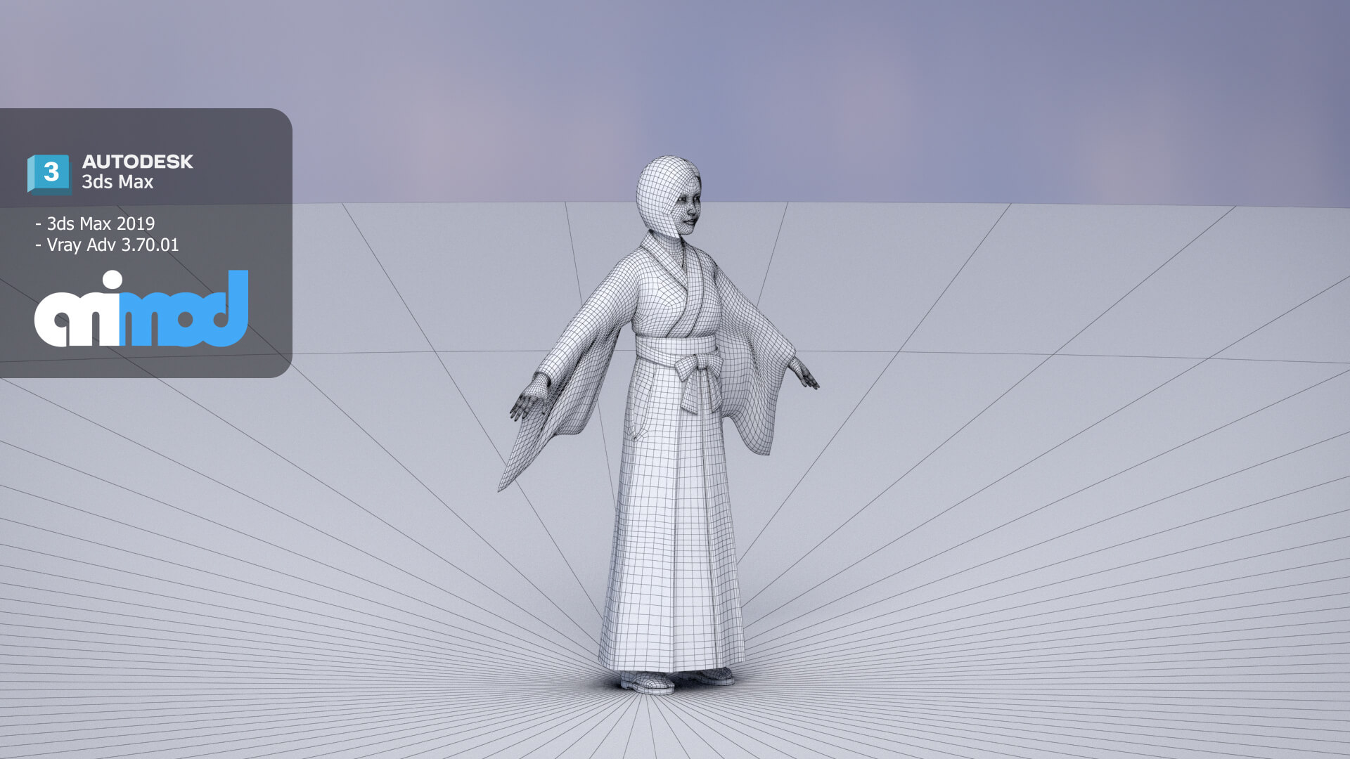 Japanese Miko - 3D Model by animod