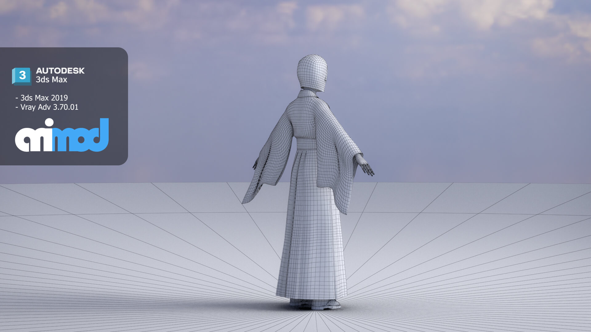 Japanese Miko - 3D Model by animod