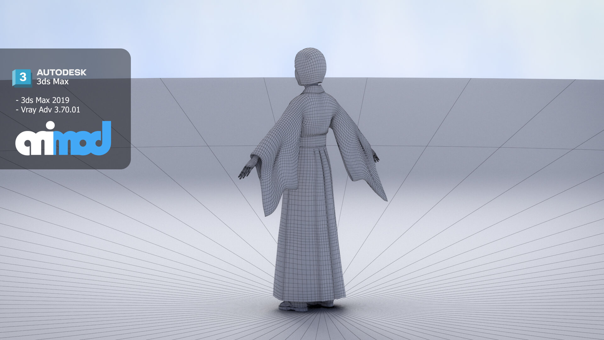 Japanese Miko - 3D Model by animod