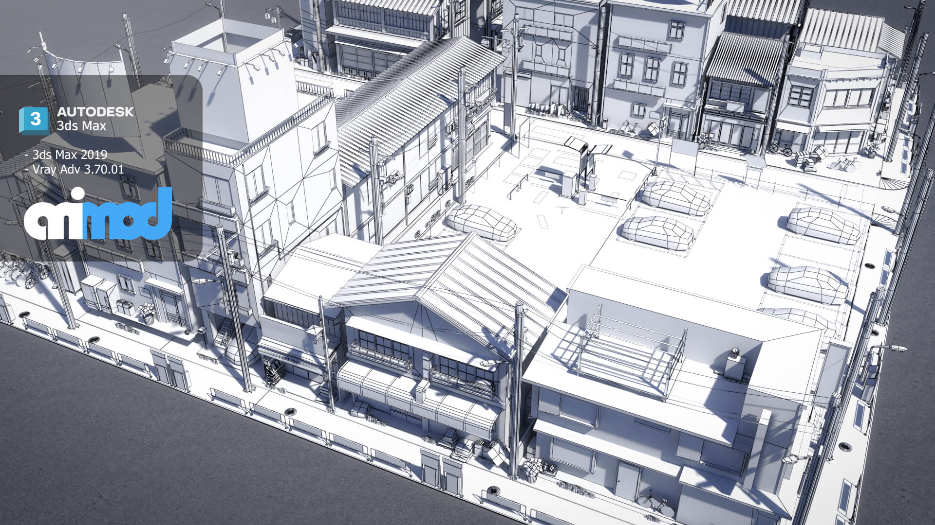 Japanese Residential Street 0003 - 3D Model by animod