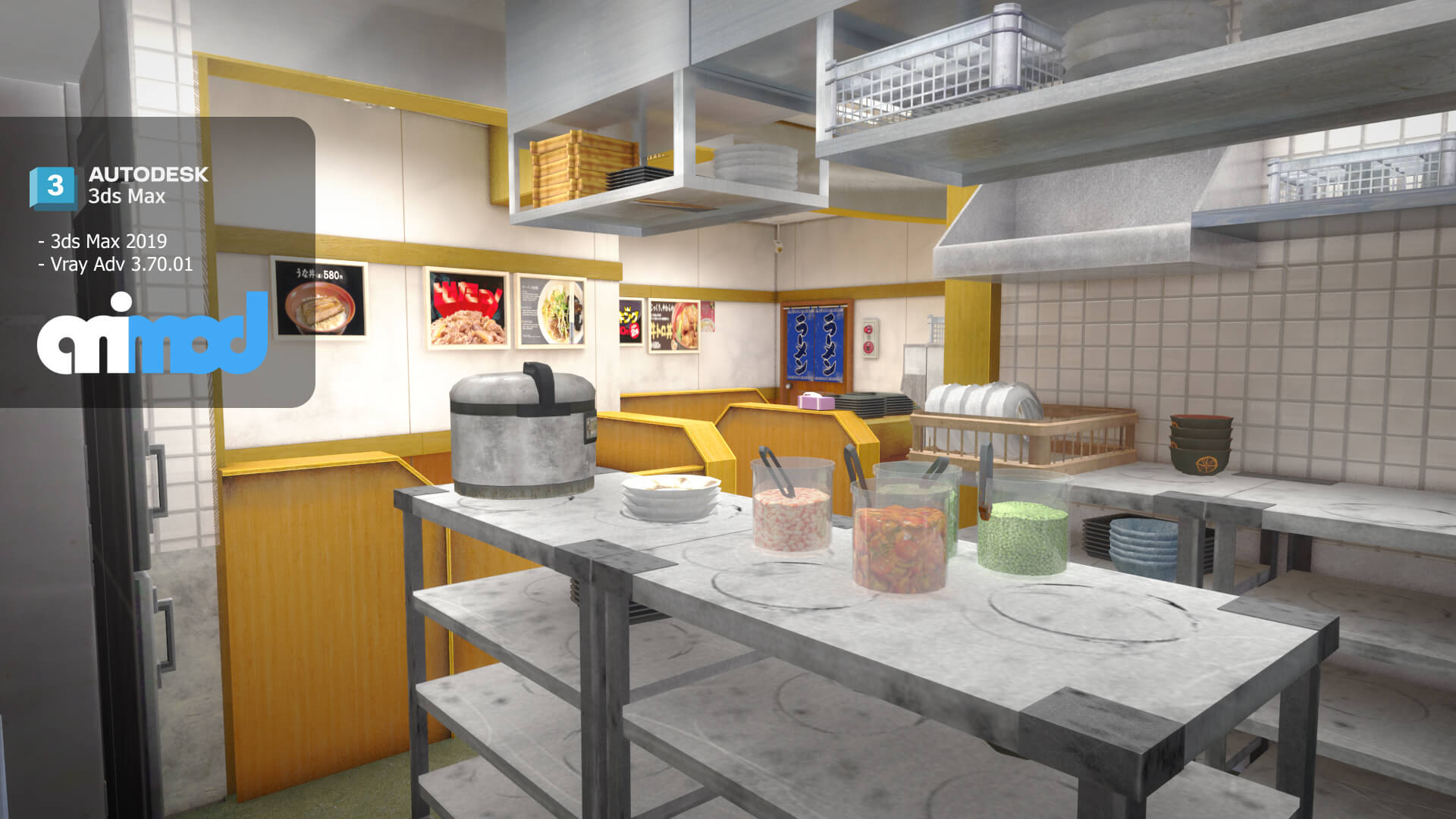 Japanese Rice Bowl Restaurant - 3D Model by animod