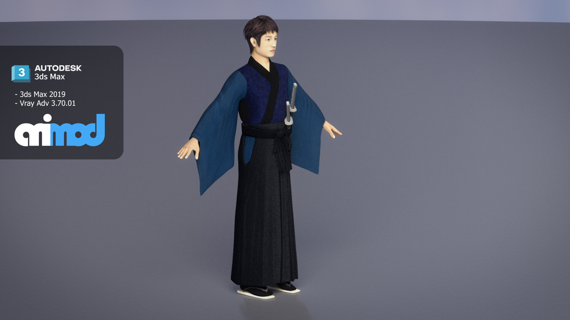 Japanese Samurai 02 - 3D Model by animod