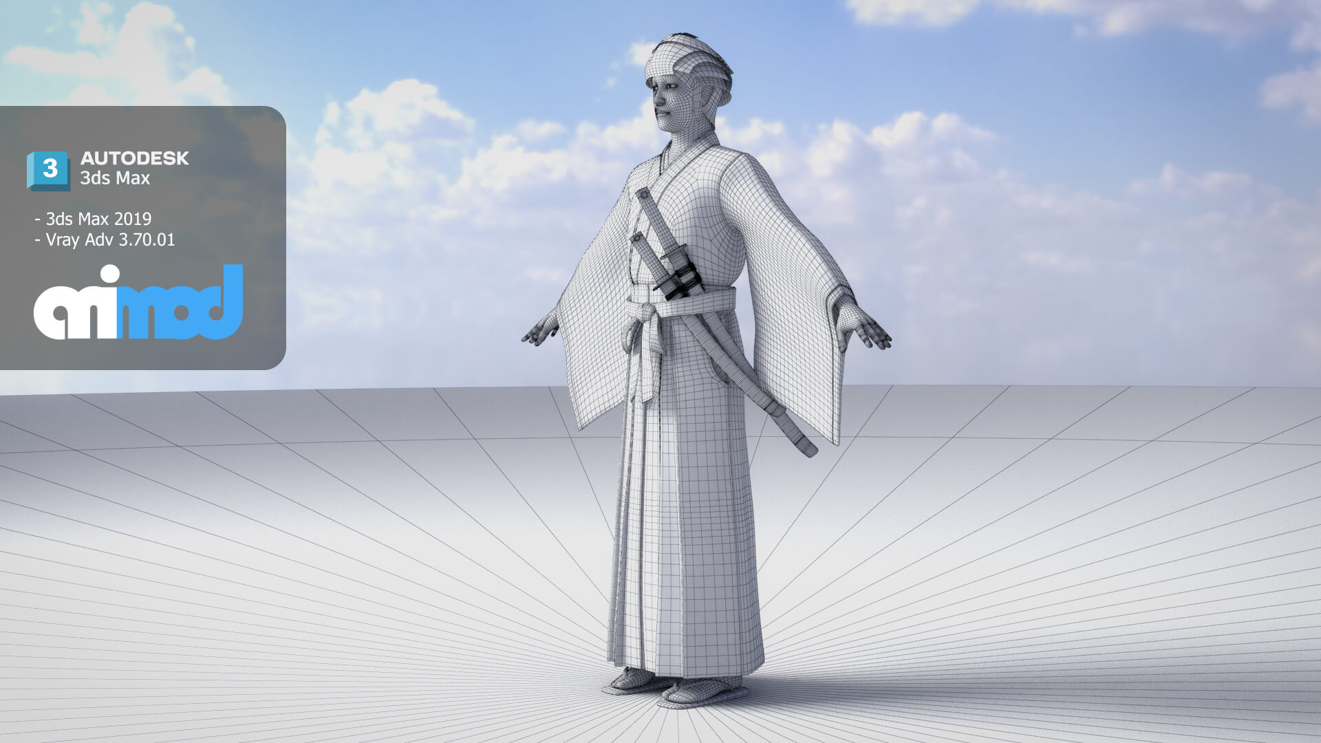 Japanese Samurai 02 - 3D Model by animod