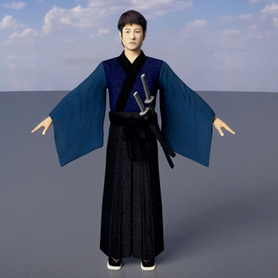 Japanese Samurai 02 - 3D Model by animod