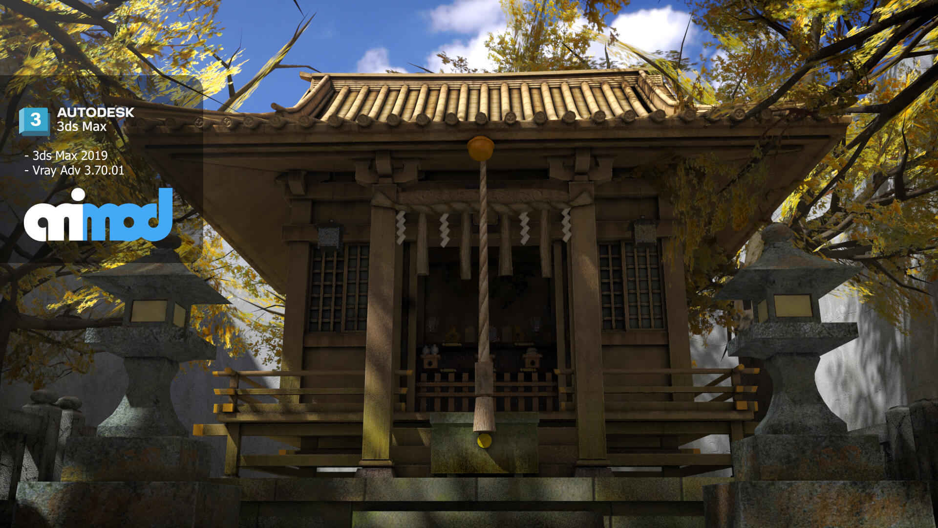 Japanese Small Shrine Temple 0002 - 3D Model by animod