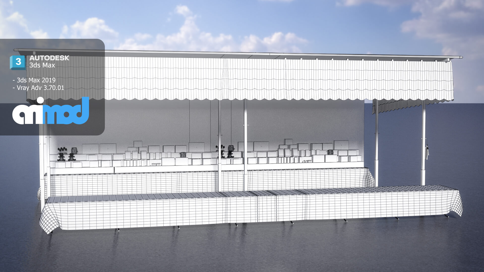 Japanese Street Stall 0008 Shateki Gunshooting - 3D Model by animod