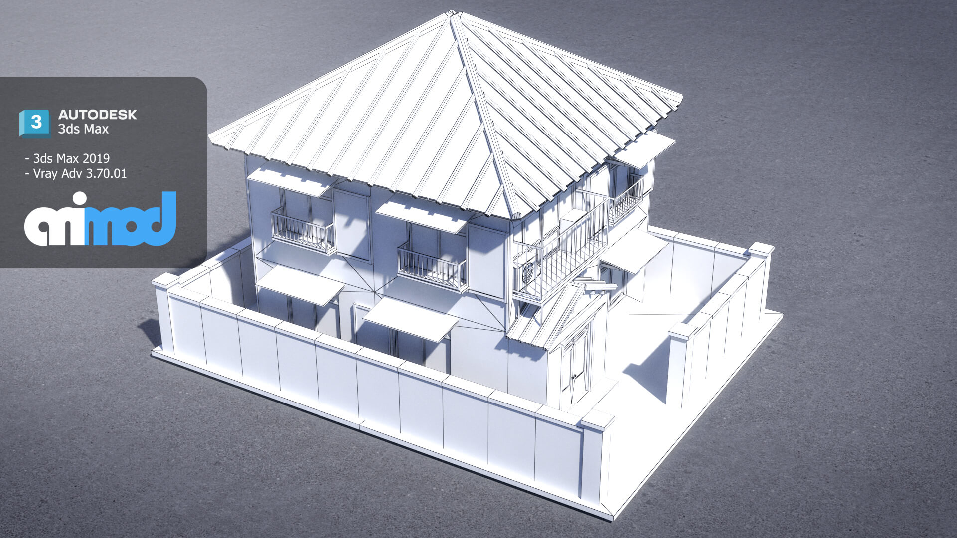 Japanese Style House 0026 - 3D Model by animod