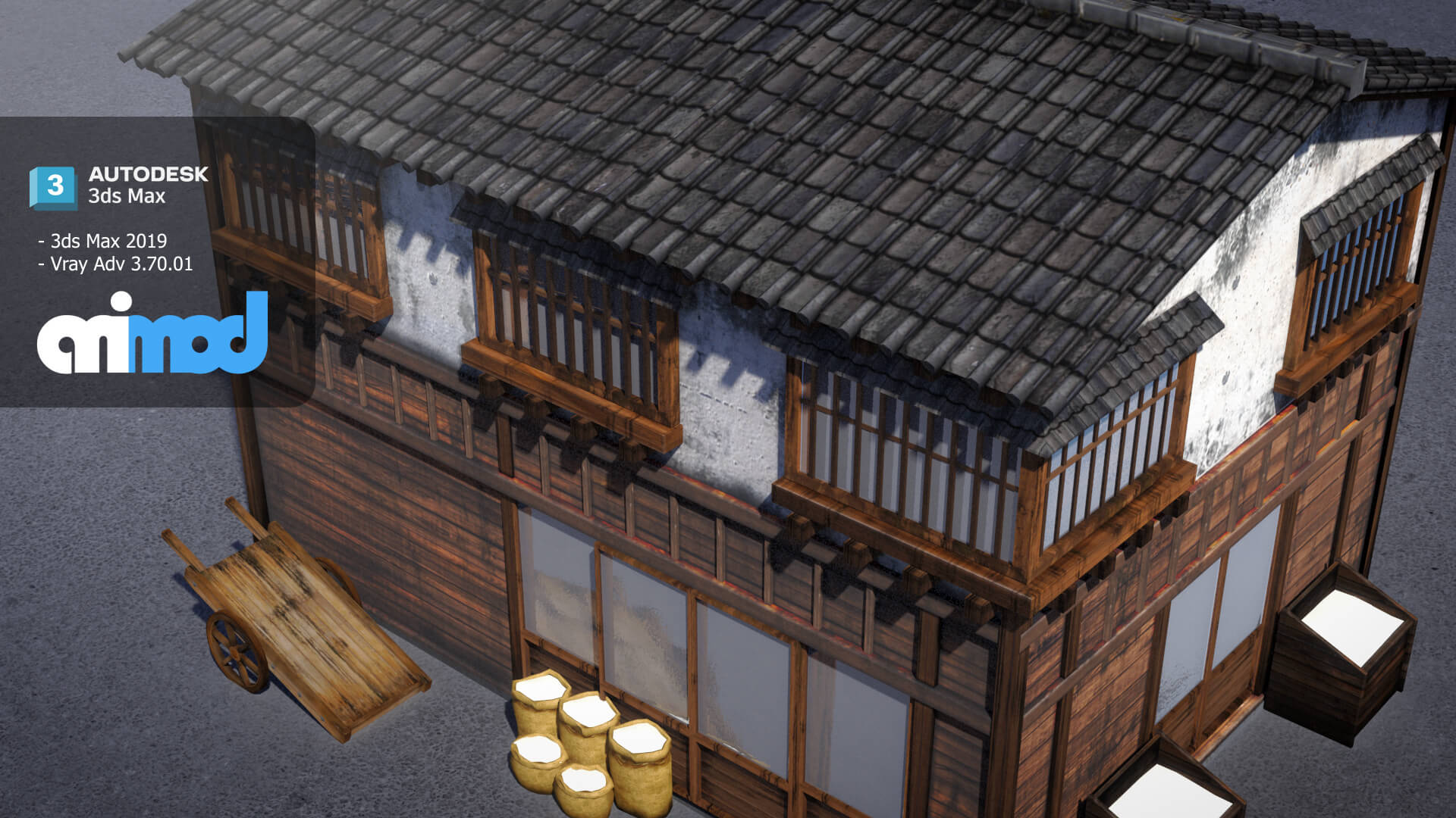 Japanese Style Rice Shop 0025 - 3D Model by animod