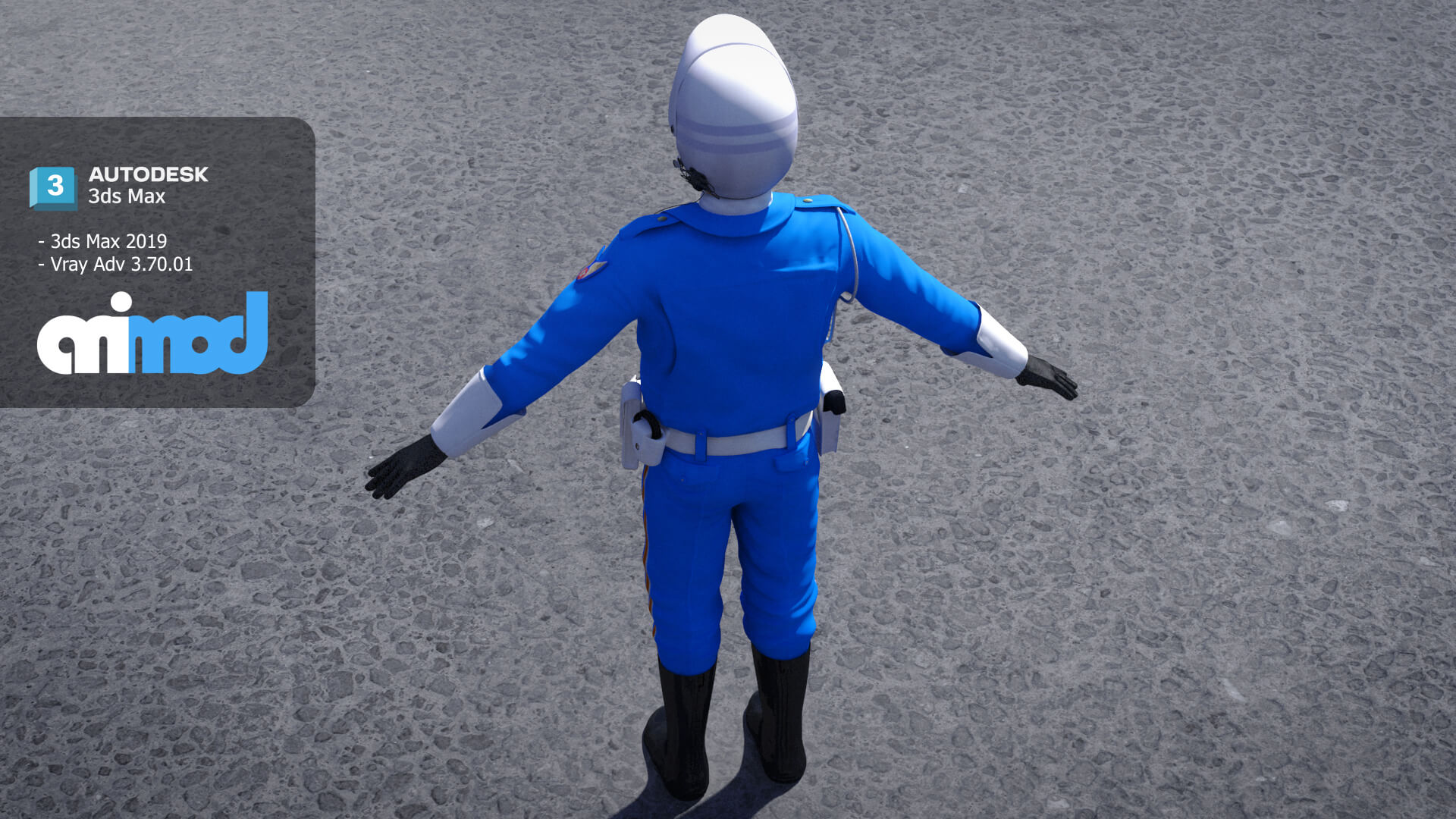 Japanese Traffic Police 0003 - 3D Model by animod
