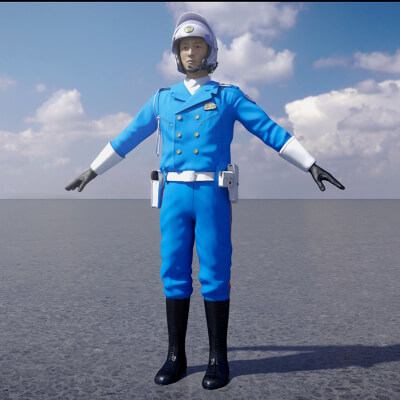 Japanese Traffic Police 0003 - 3D Model by animod