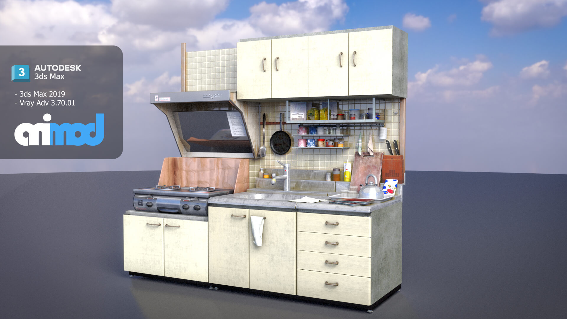 Kitchen Cabinets - 3D Model by animod