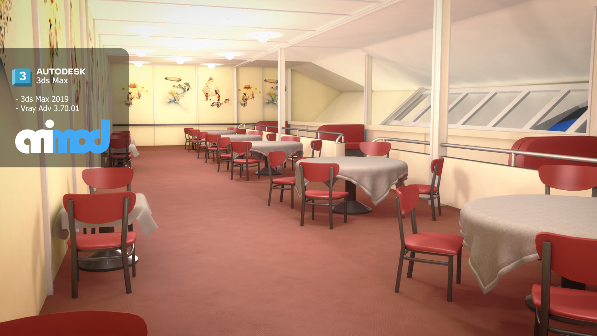 Lz 129 Hindenburg Restaurant 01 - 3D Model by animod