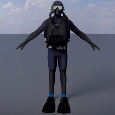 Navy Seal in Diving Overalls - 3D Model by animod