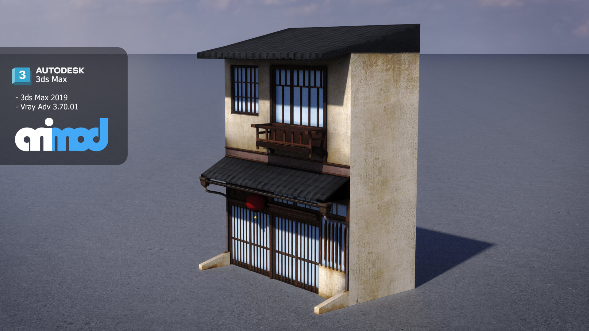 Old Japanese Style House - 3D Model by animod