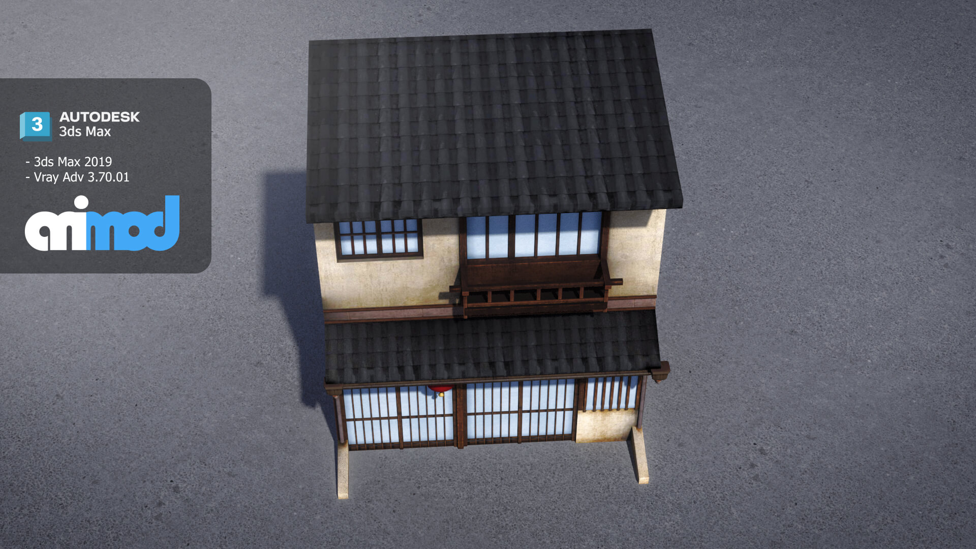 Old Japanese Style House - 3D Model by animod