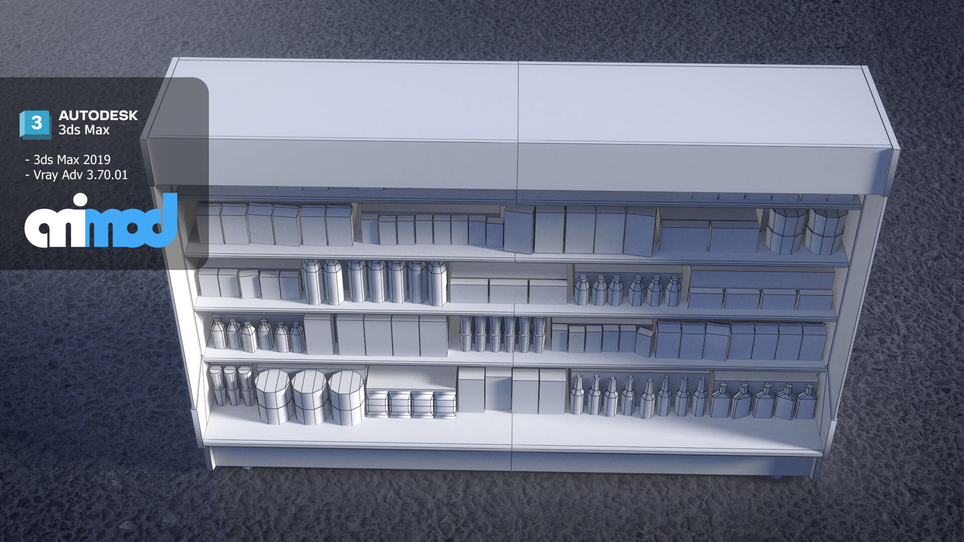 Open Display Refrigerator - 3D Model by animod