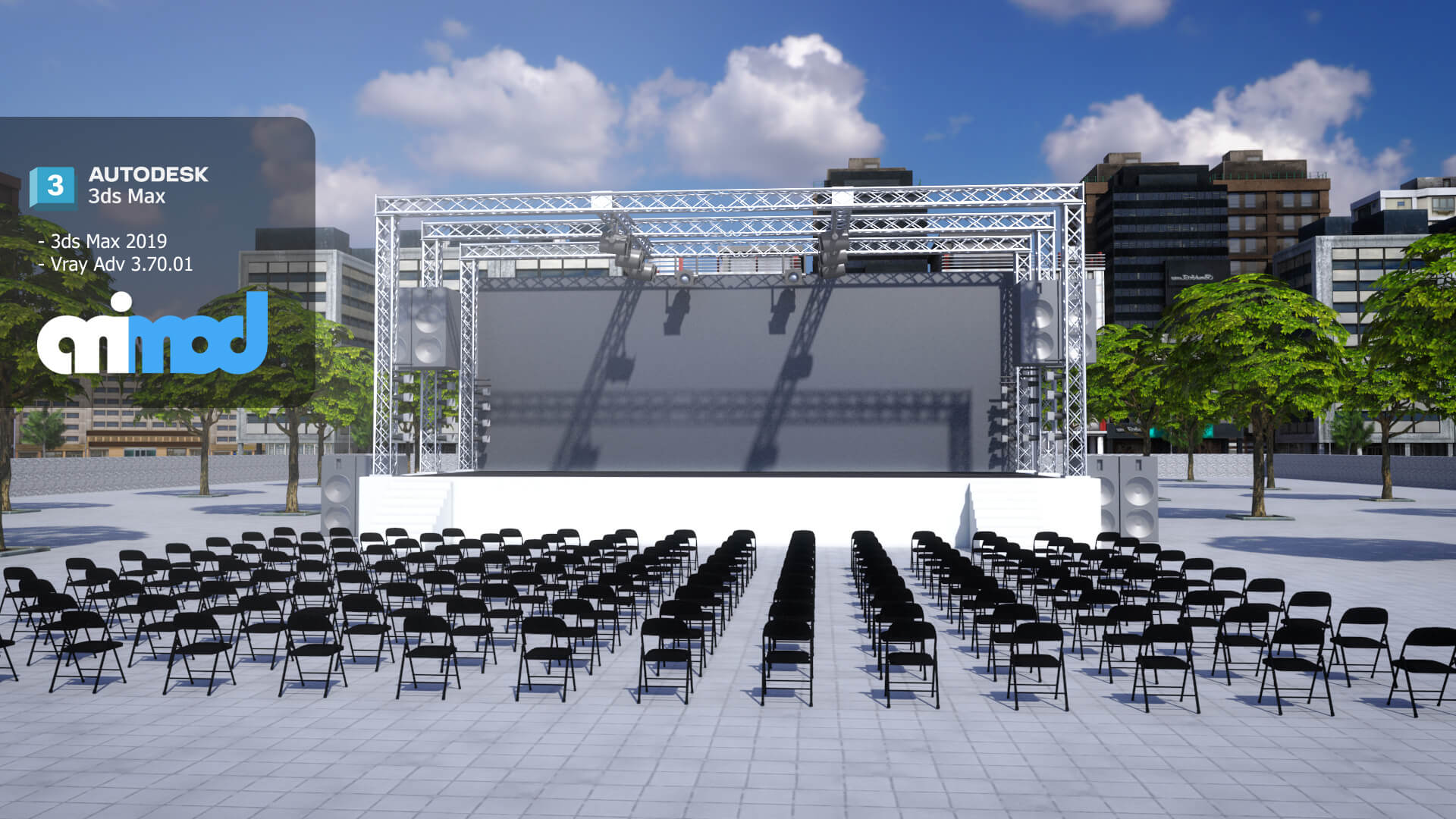 Outdoor Concert Stage - 3D Model by animod