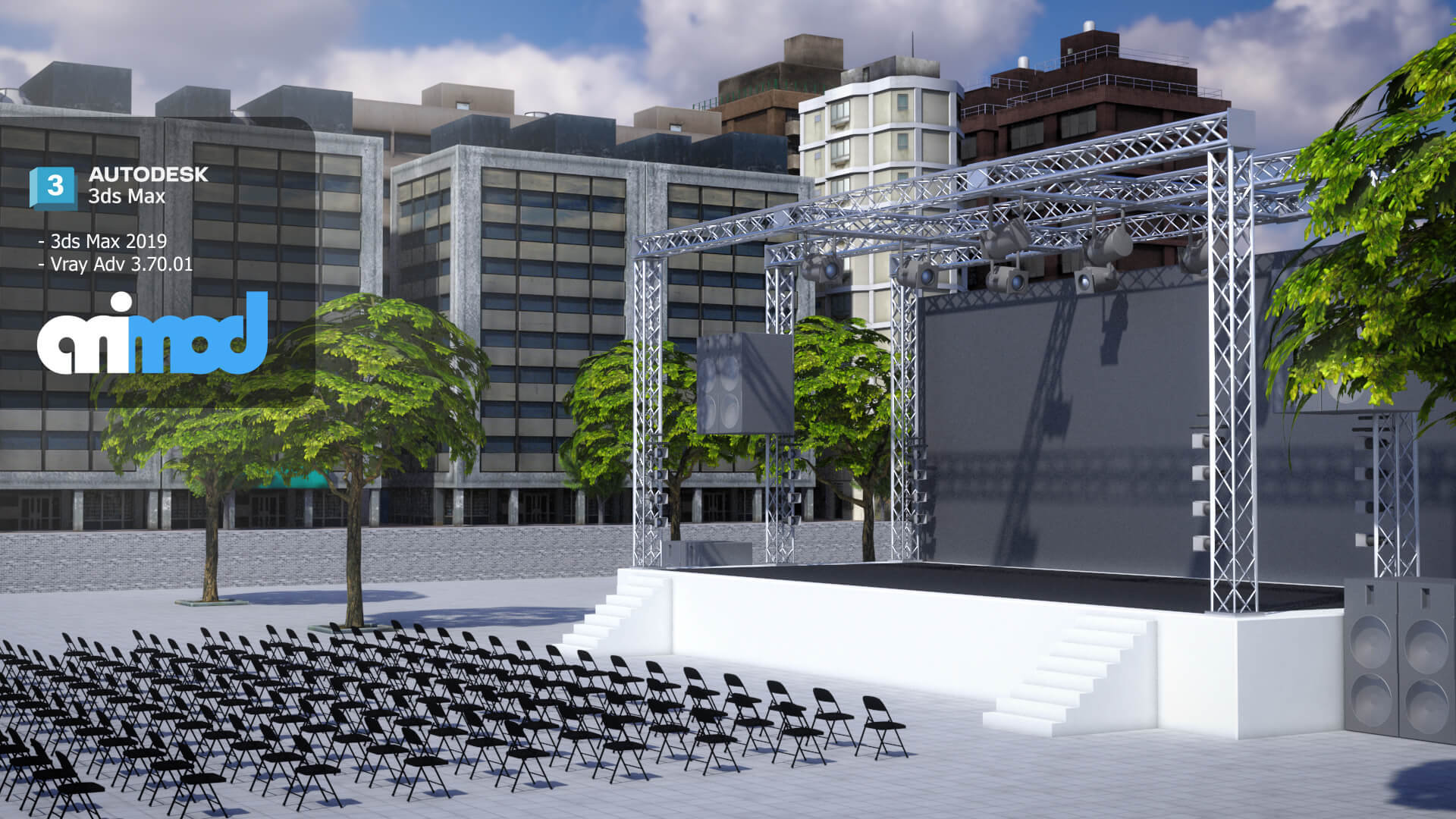Outdoor Concert Stage - 3D Model by animod