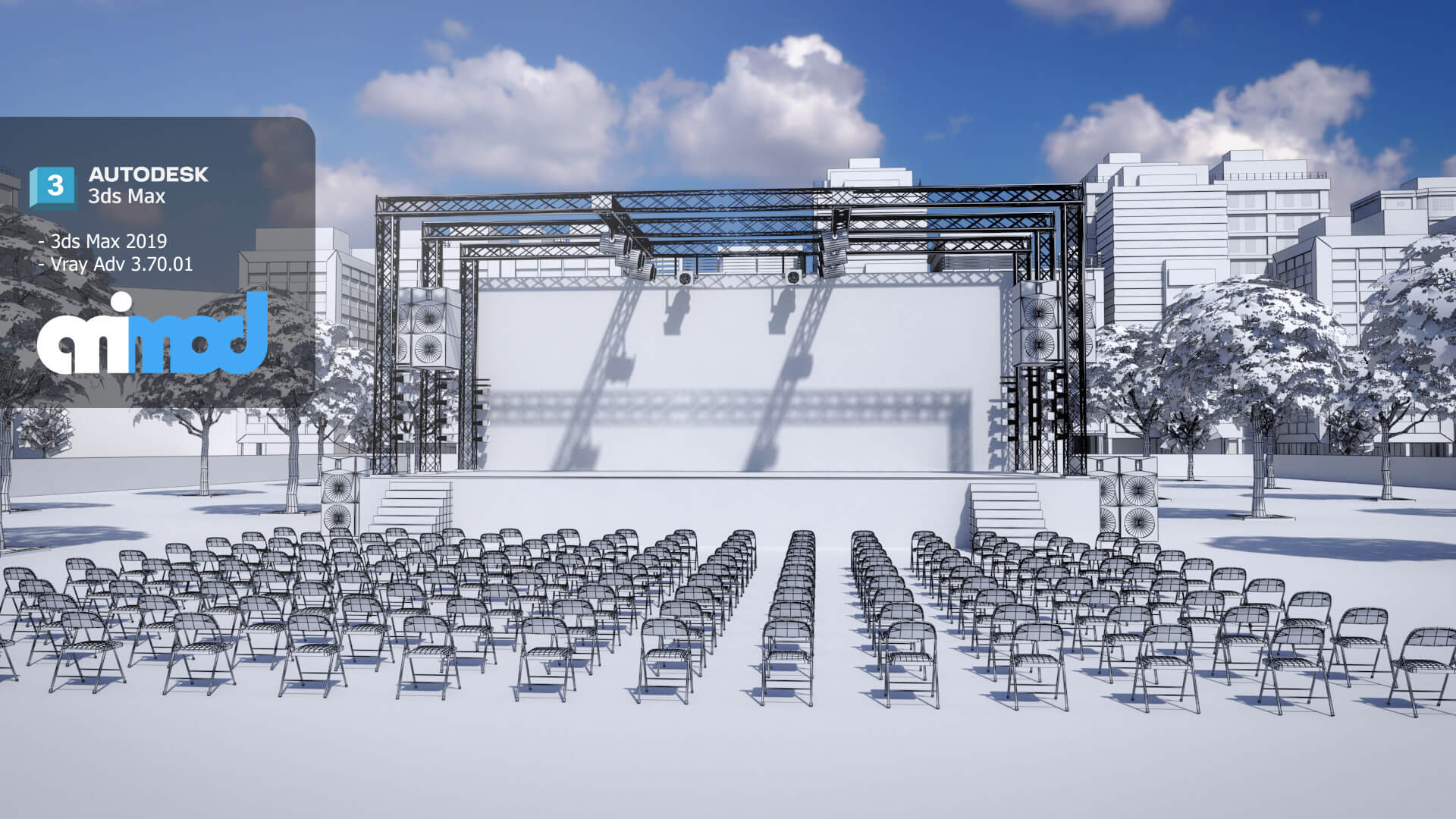 Outdoor Concert Stage - 3D Model by animod