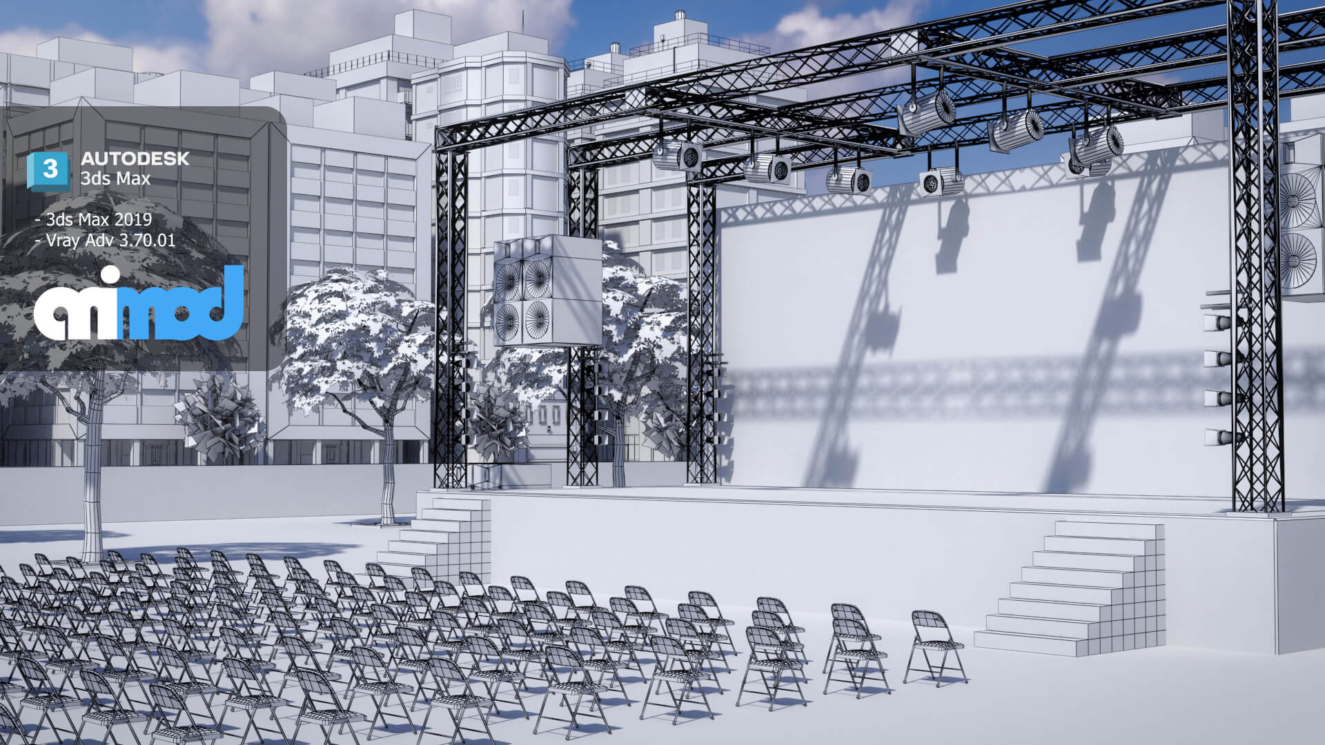 Outdoor Concert Stage - 3D Model by animod