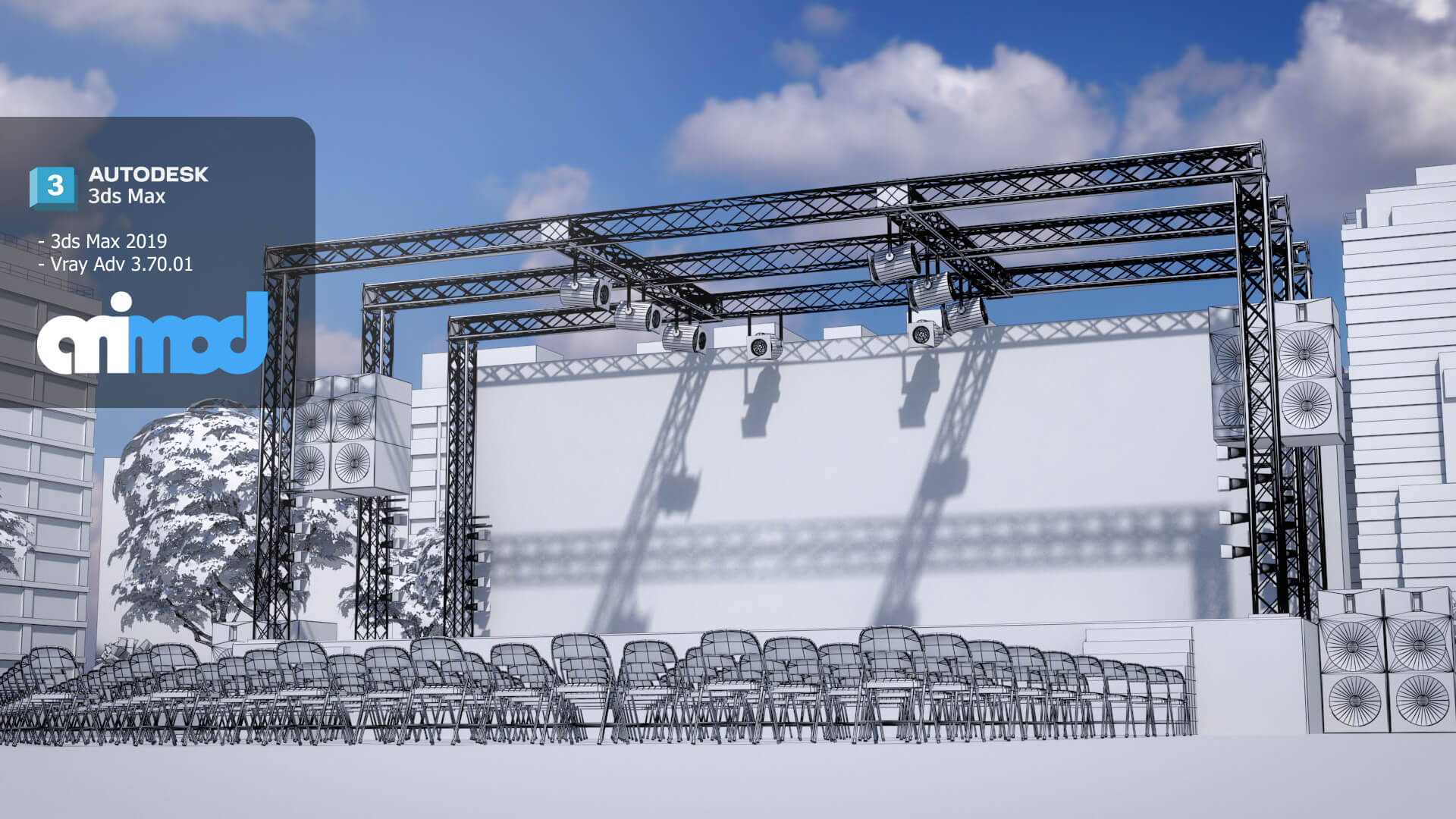 Outdoor Concert Stage - 3D Model by animod