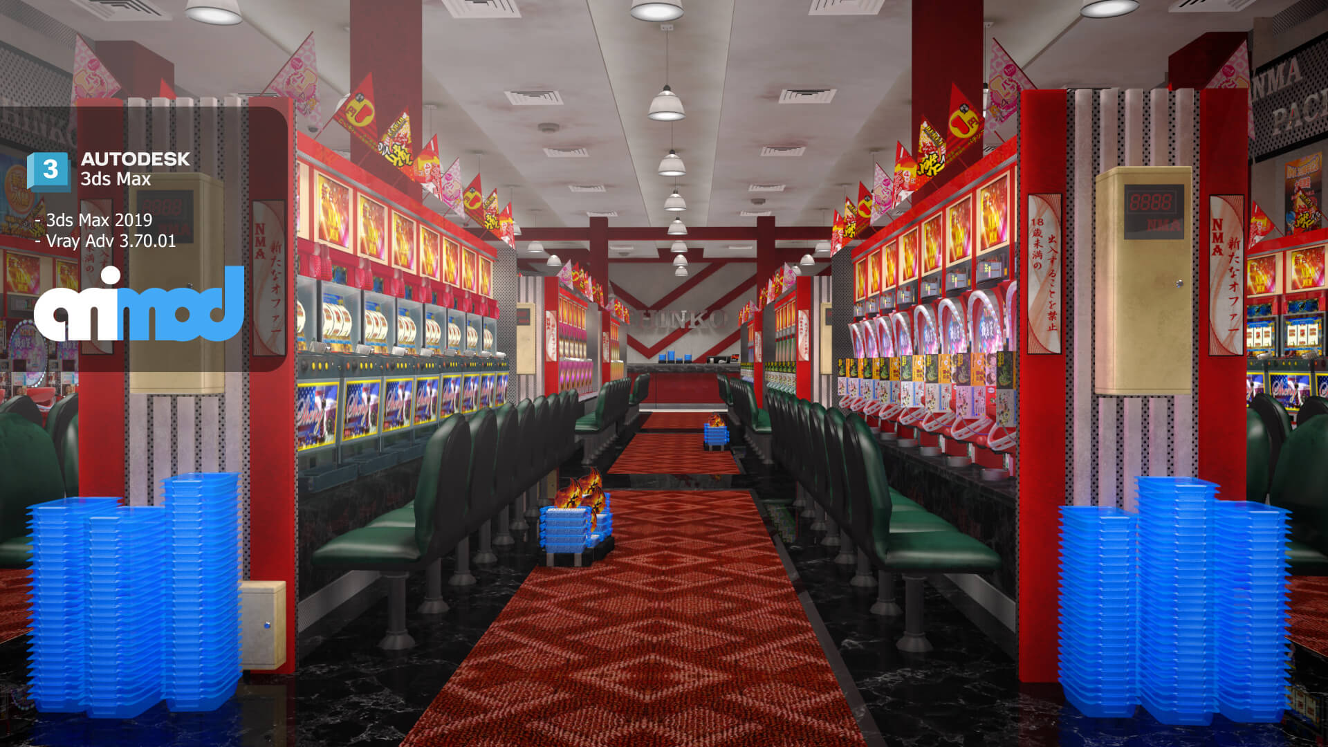 Pachinko Game Center - 3D Model by animod