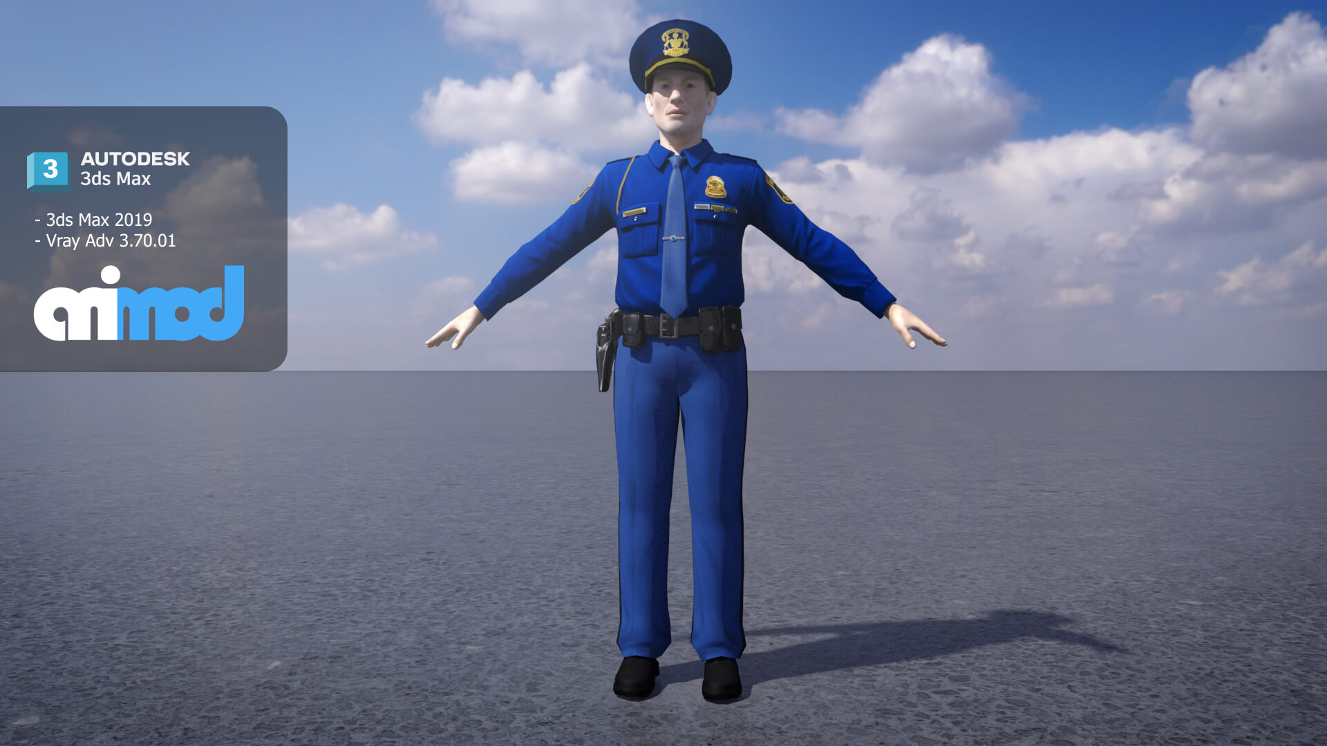 Police Officer 0001 - 3D Model by animod
