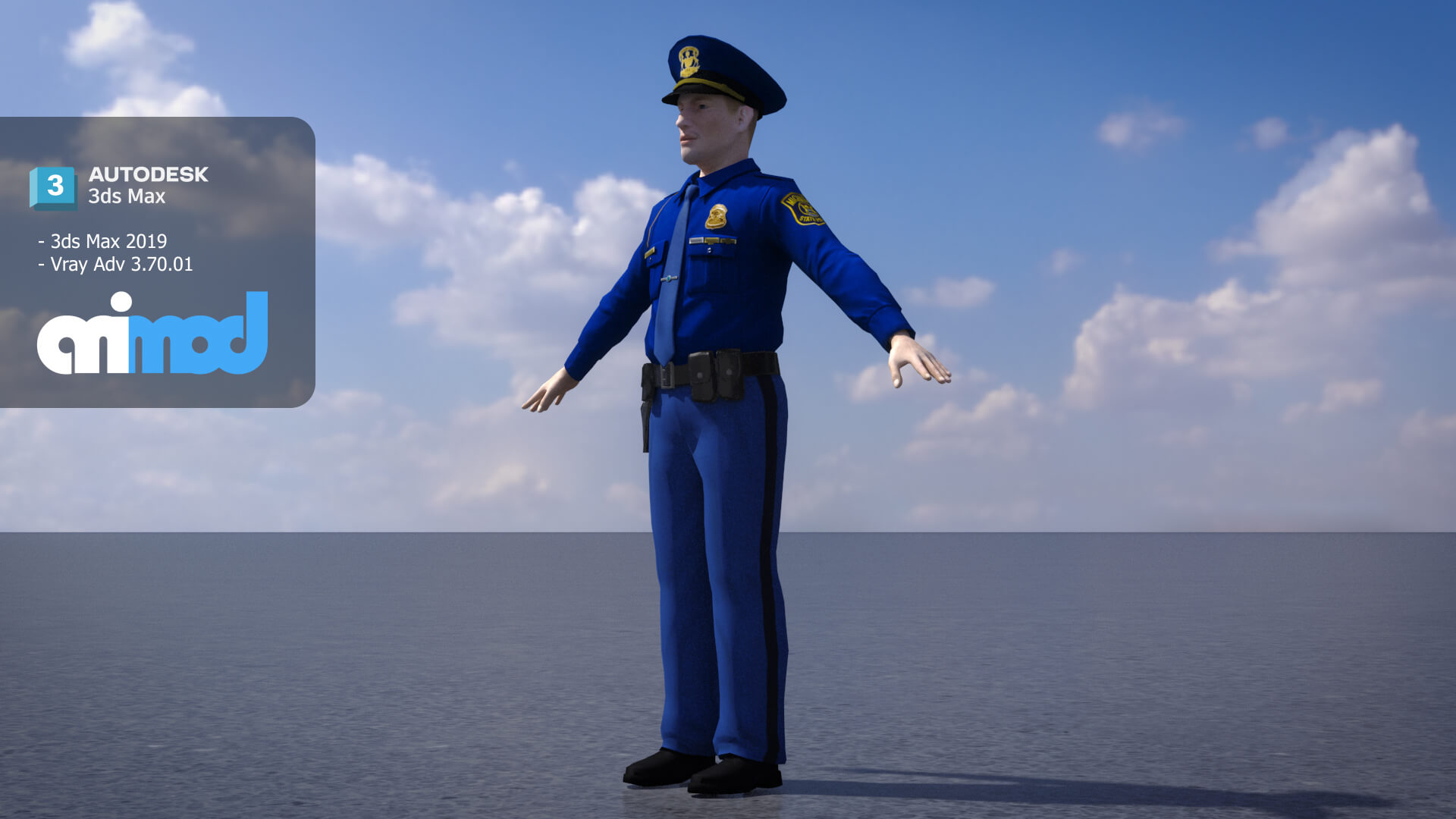 Police Officer 0001 - 3D Model by animod