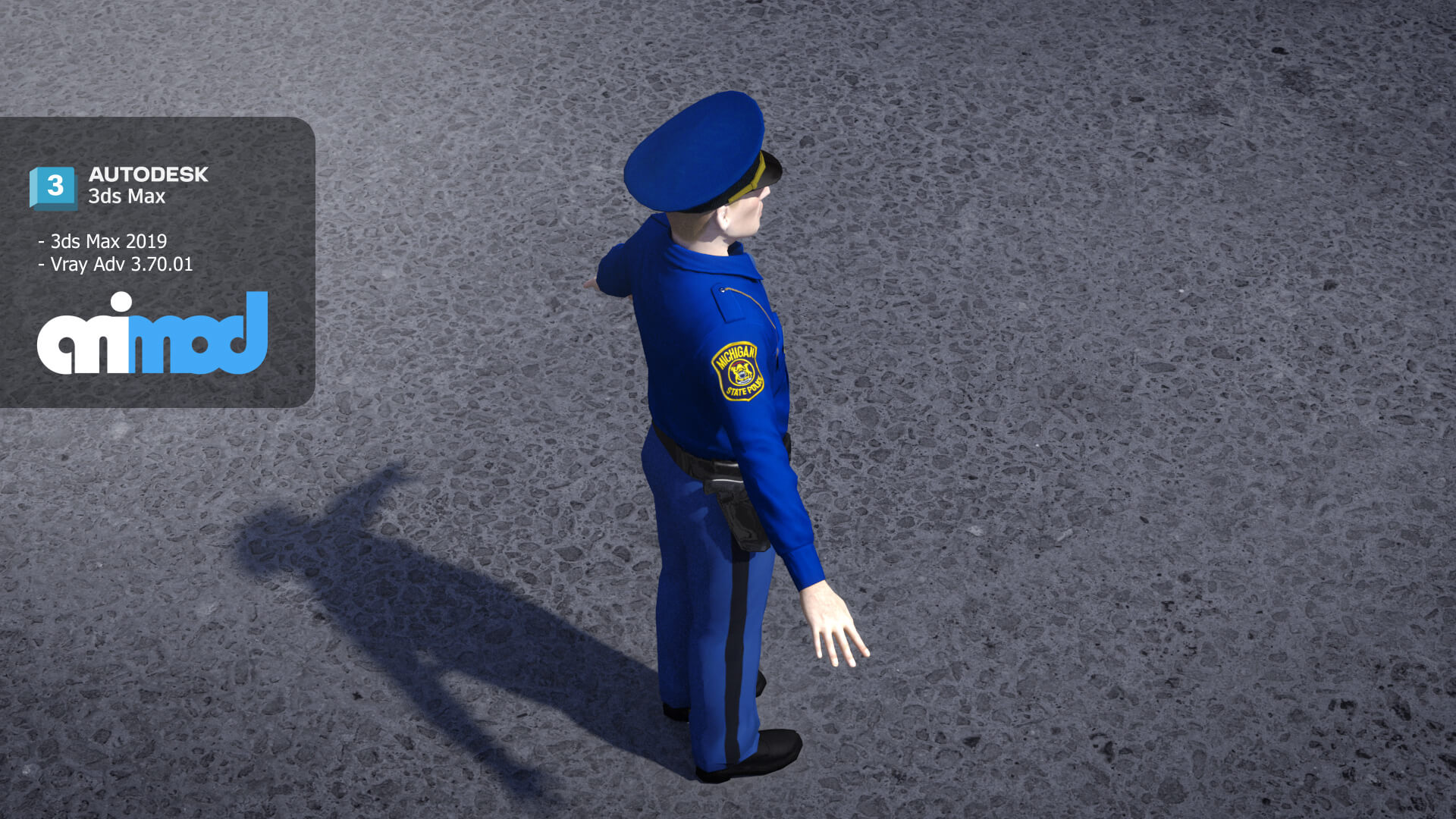 Police Officer 0001 - 3D Model by animod