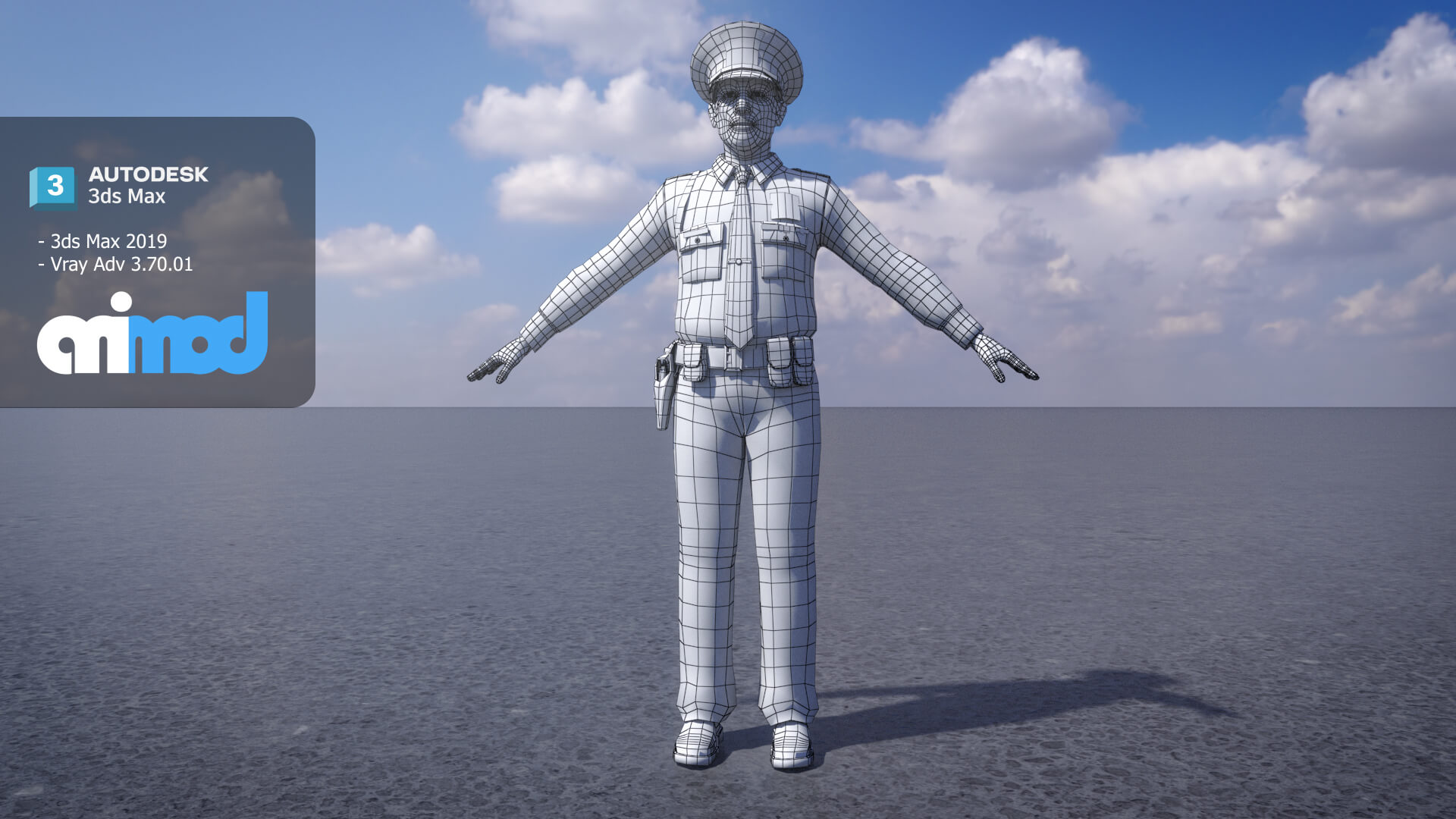 Police Officer 0001 - 3D Model by animod
