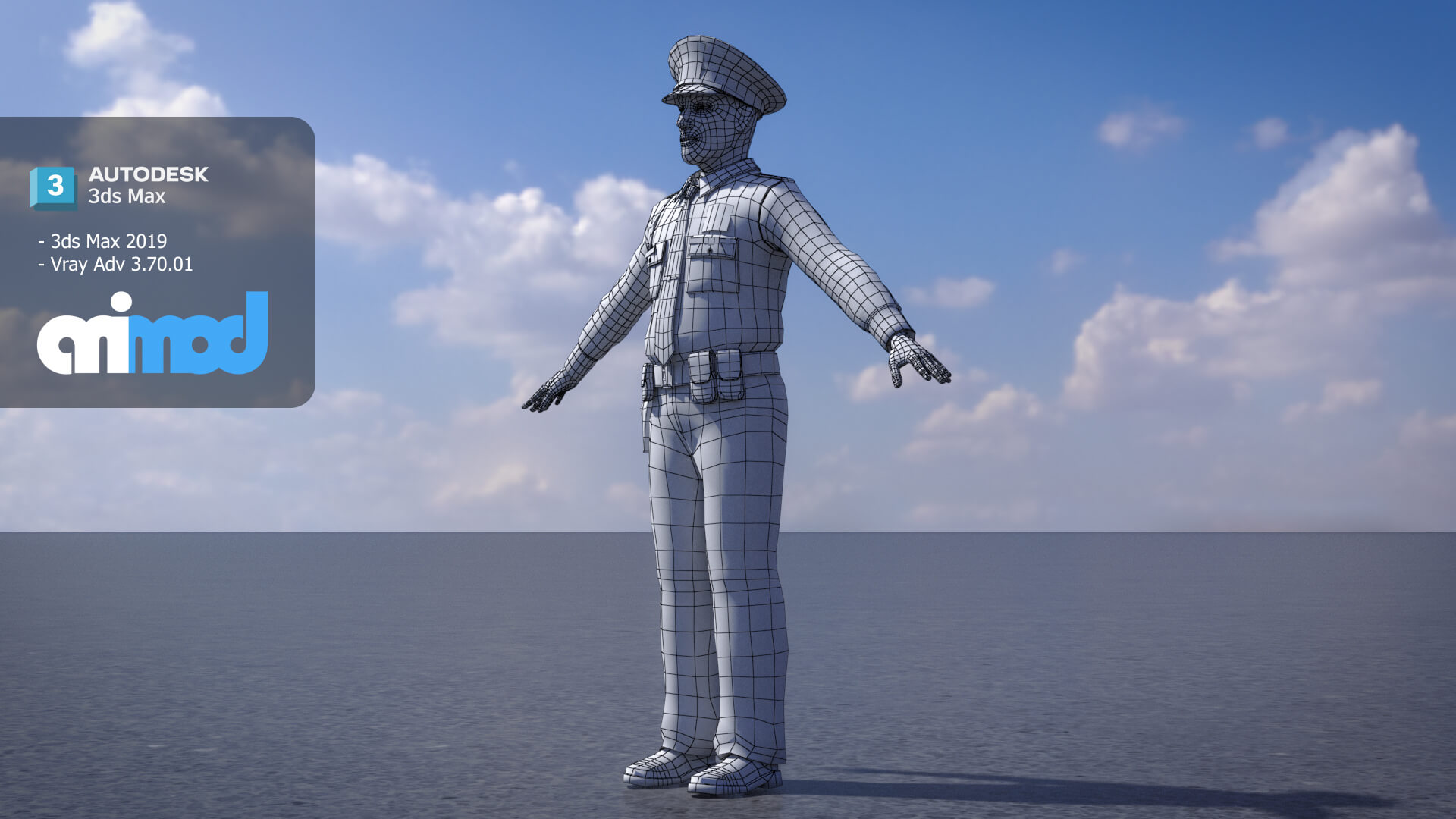 Police Officer 0001 - 3D Model by animod