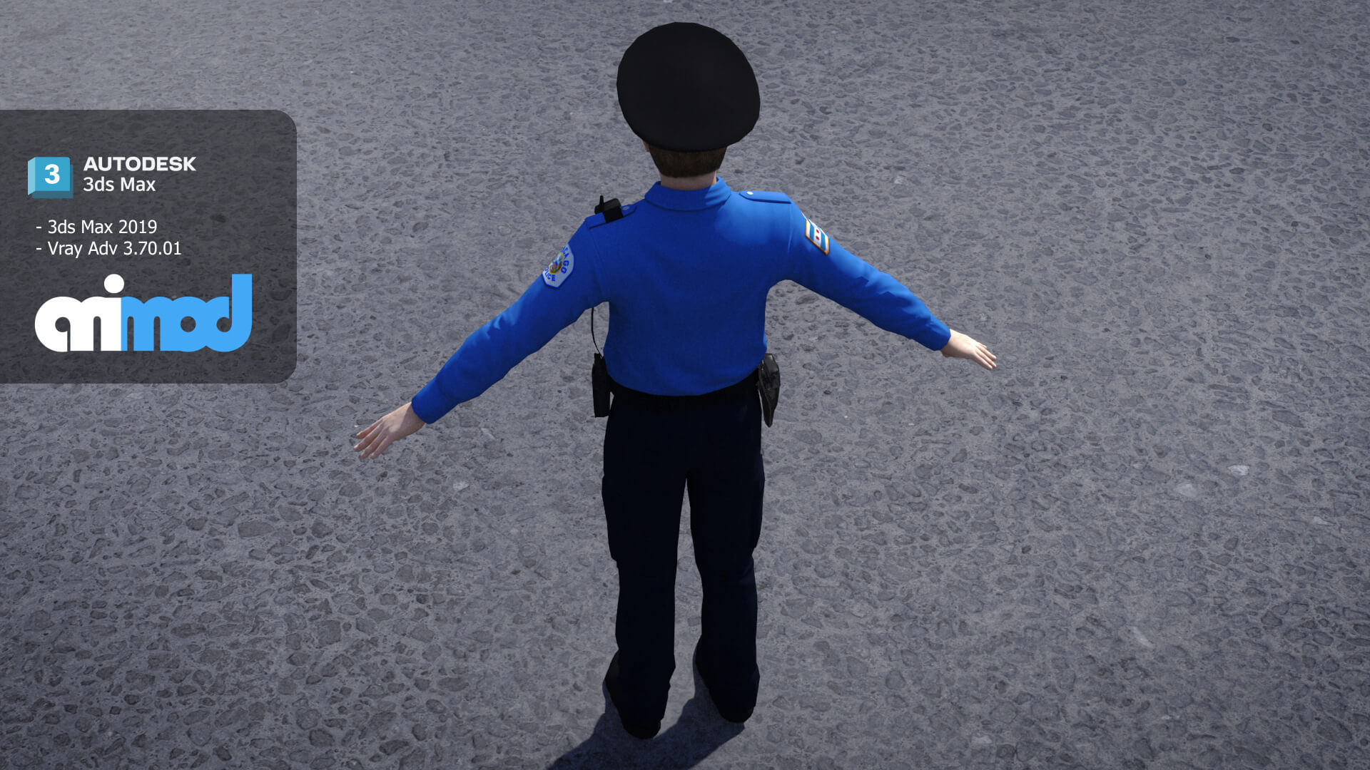 Police Officer 0073 - 3D Model by animod