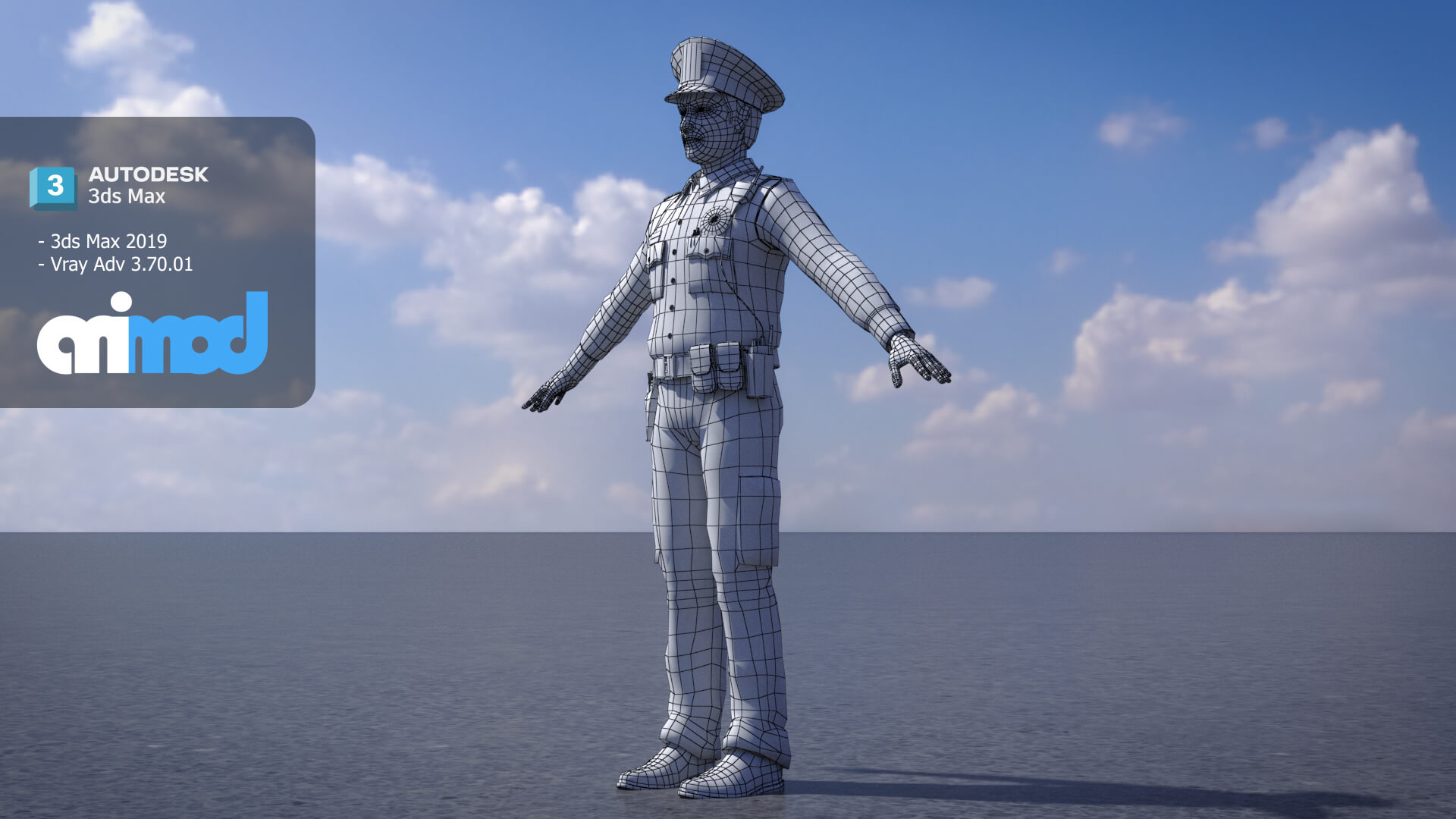 Police Officer 0073 - 3D Model by animod