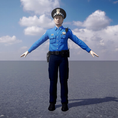 Police Officer 0073 - 3D Model by animod