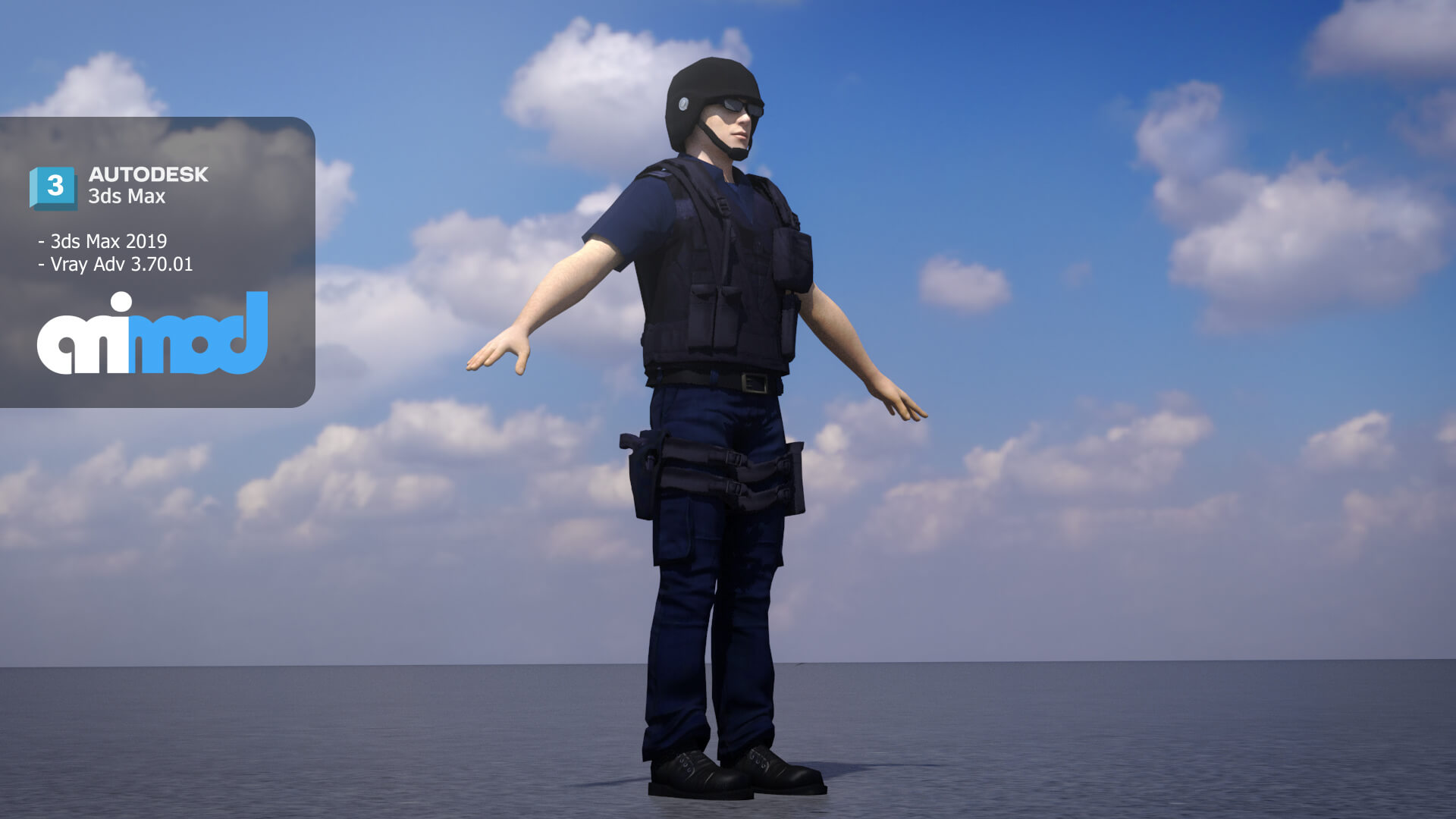 Police Officer 0083 - 3D Model by animod
