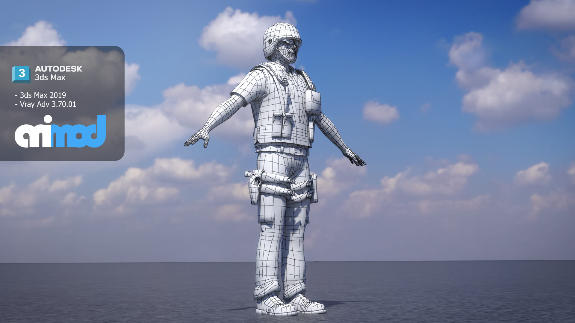 Police Officer 0083 - 3D Model by animod