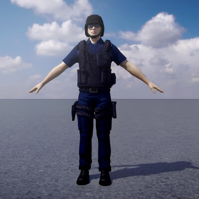 Police Officer 0083 - 3D Model by animod