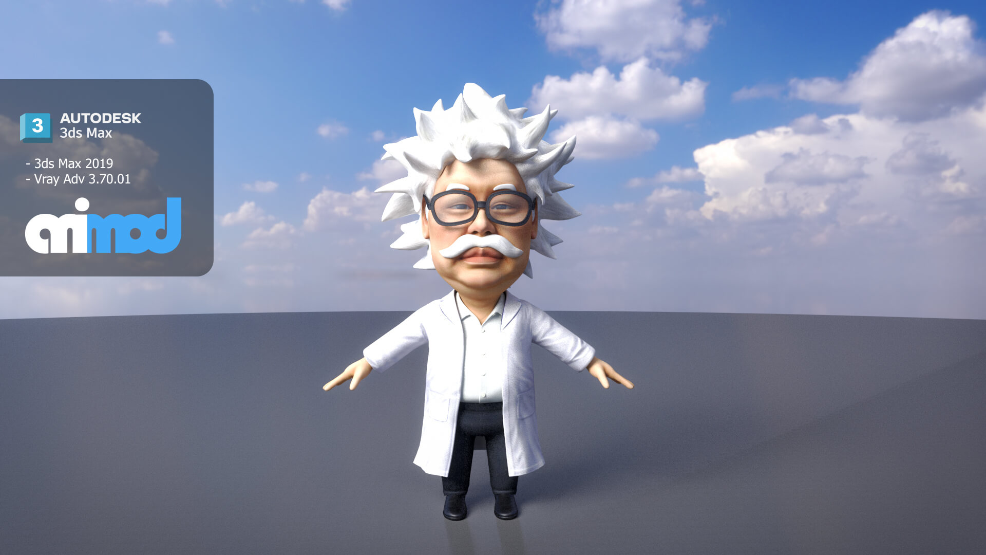Professor With Weird Hairstyle - 3D Model by animod