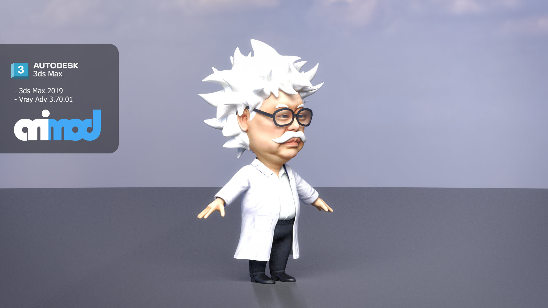 Professor With Weird Hairstyle - 3D Model by animod