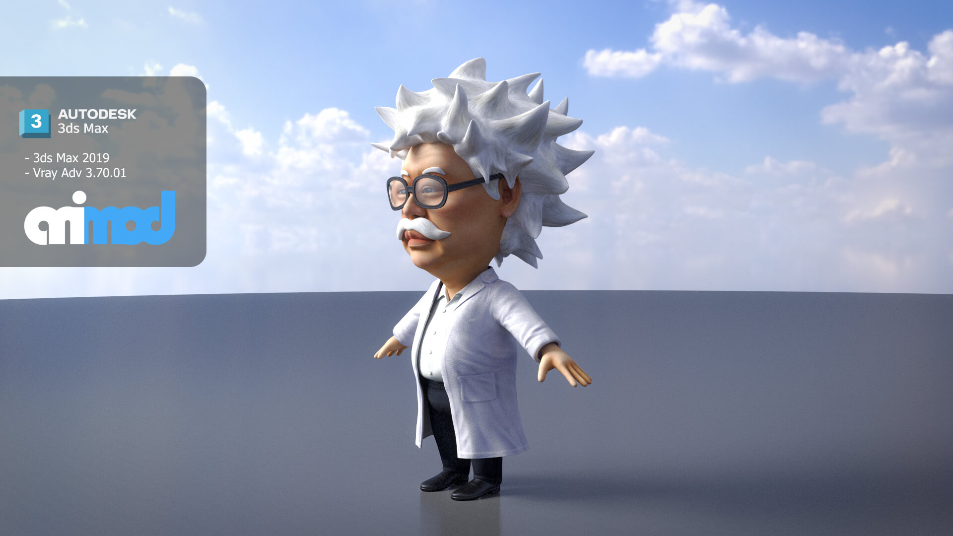 Professor With Weird Hairstyle - 3D Model by animod